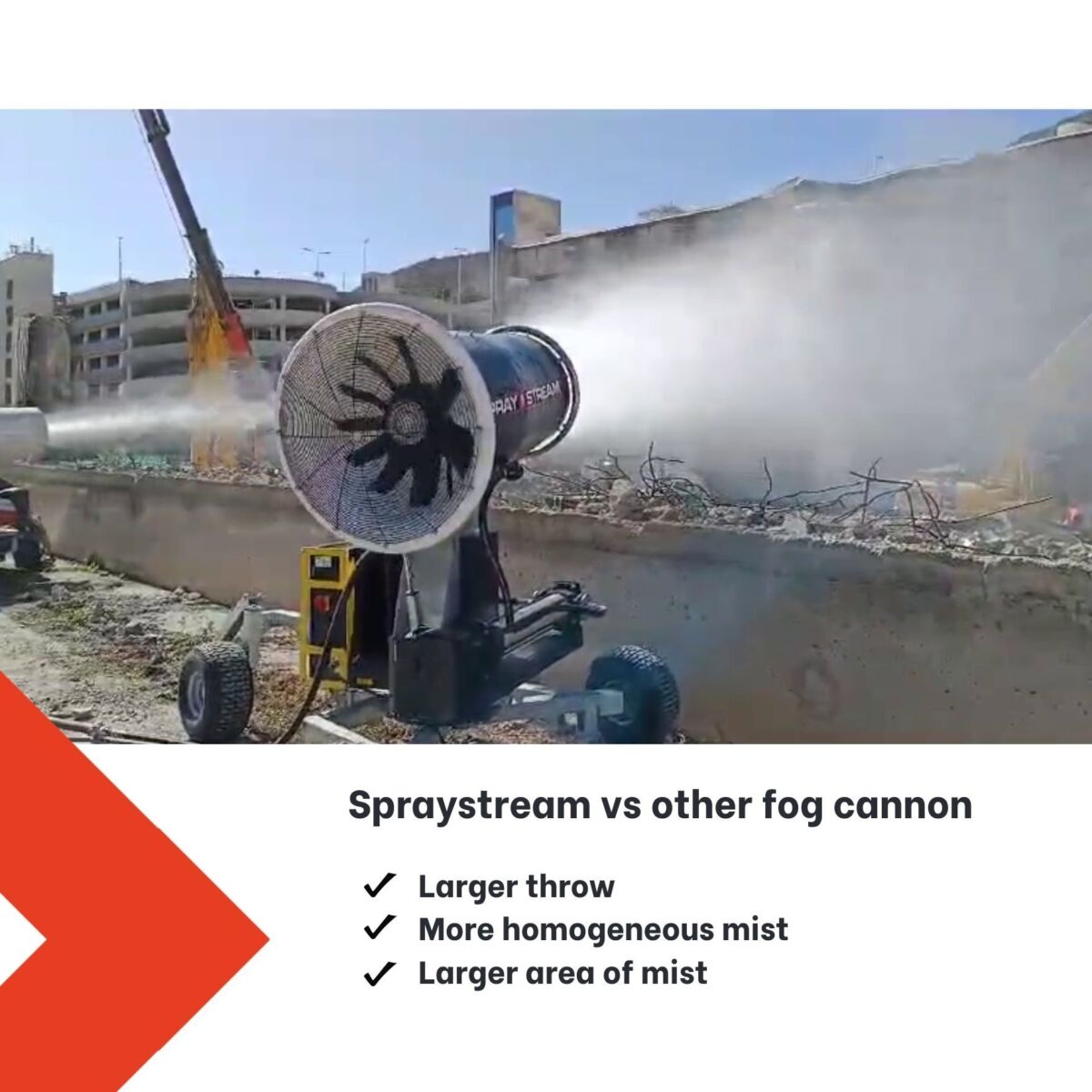 Fog / mist cannons for industrial dust control - Spraystream